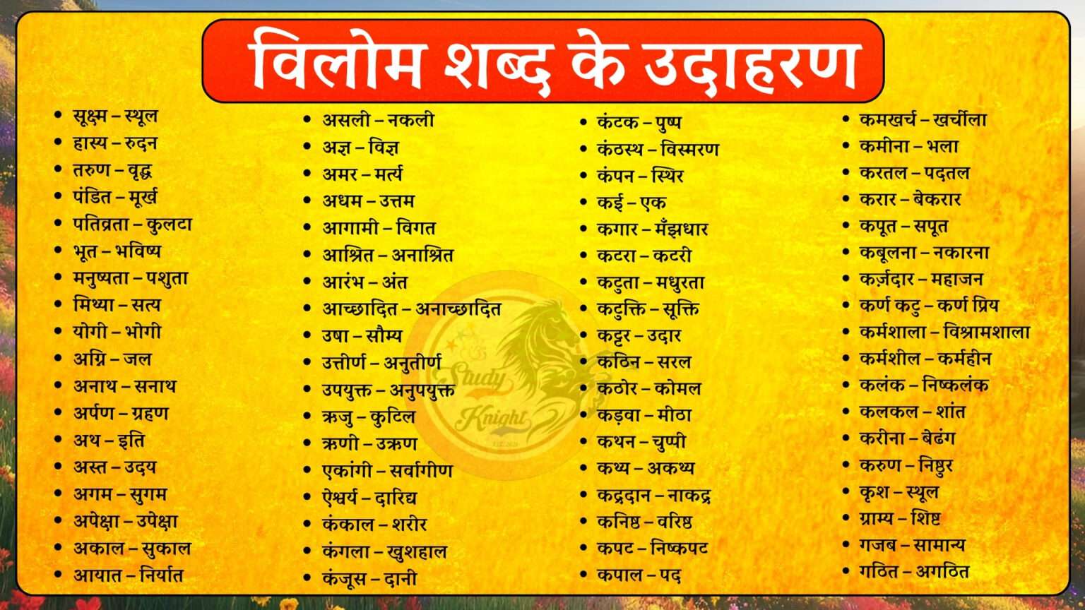 Vilom Shabd 1000+ example download free pdf